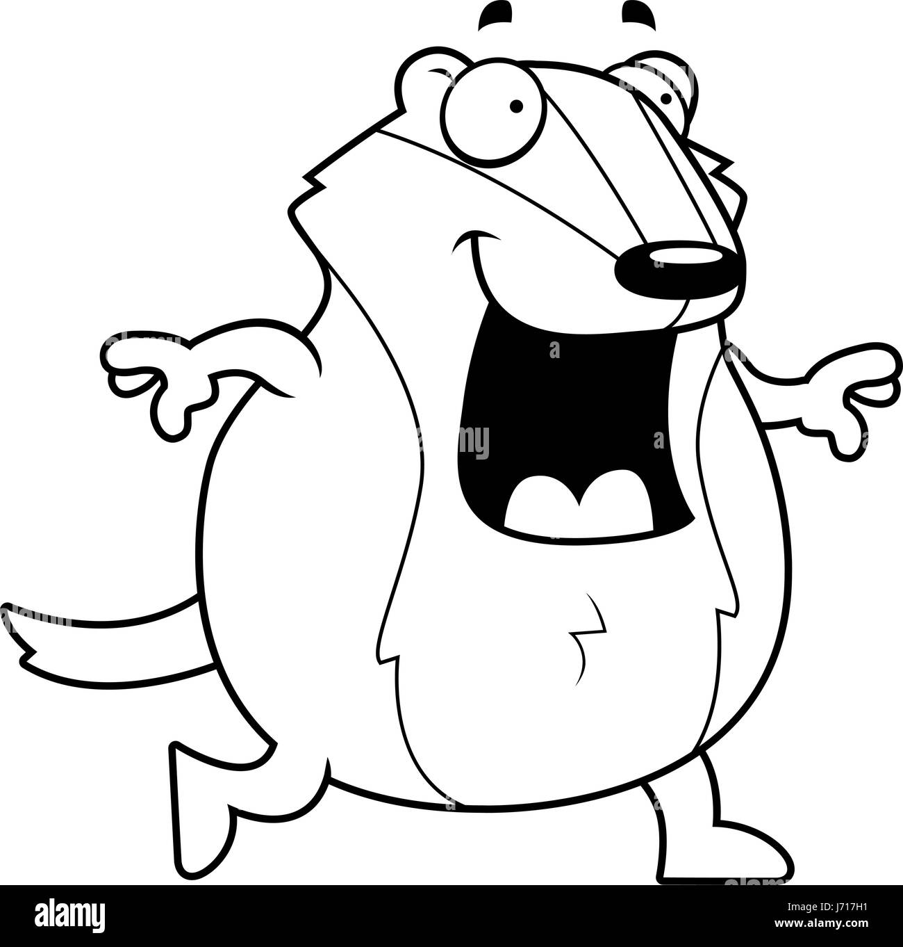 A happy cartoon badger walking and smiling Stock Vector Image & Art - Alamy