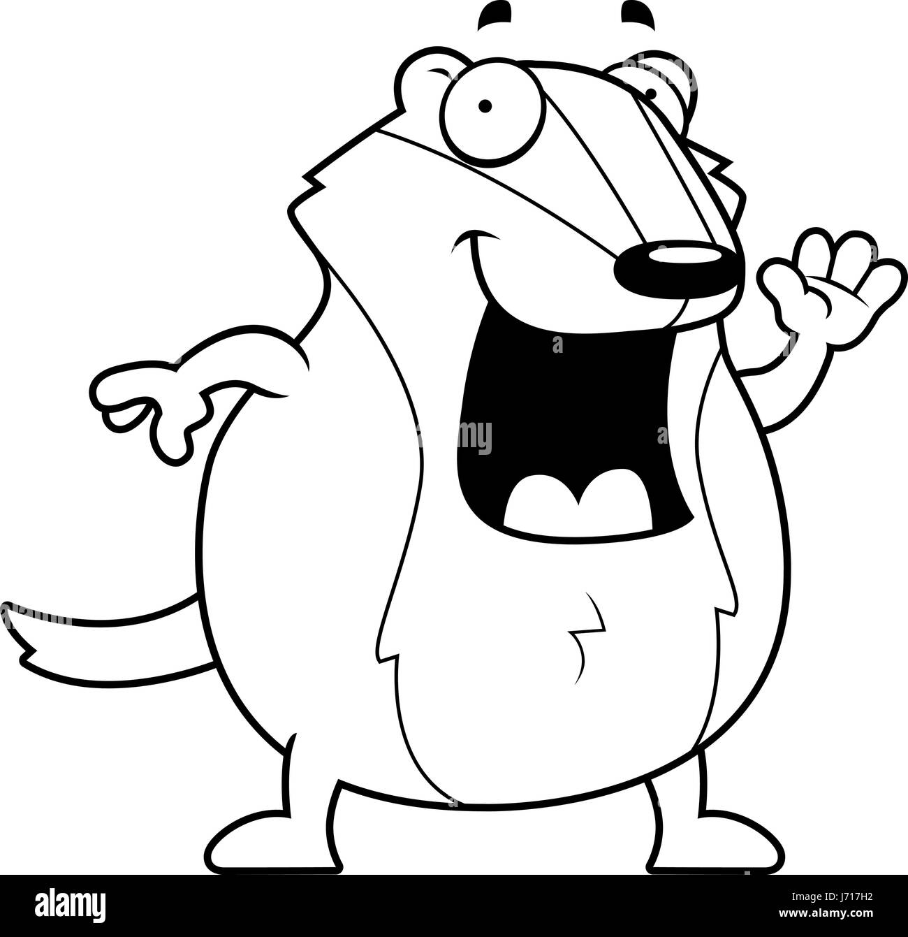 A happy cartoon badger waving and smiling Stock Vector Image & Art - Alamy