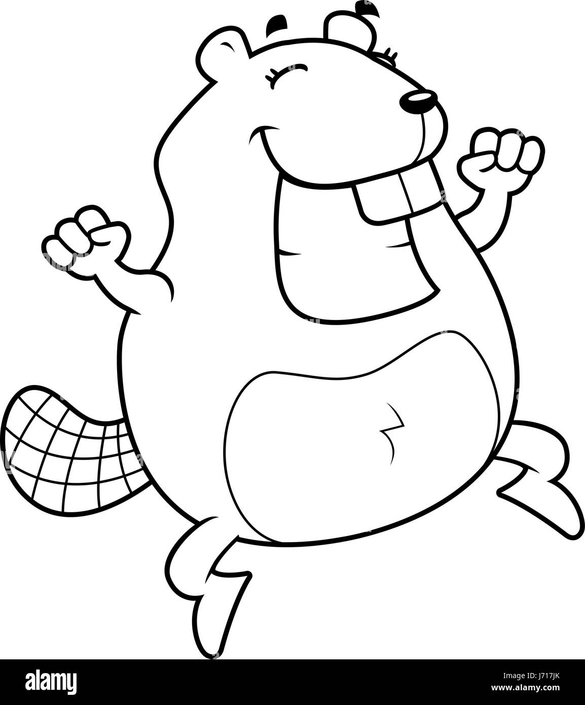A happy cartoon beaver jumping and smiling Stock Vector Image & Art - Alamy