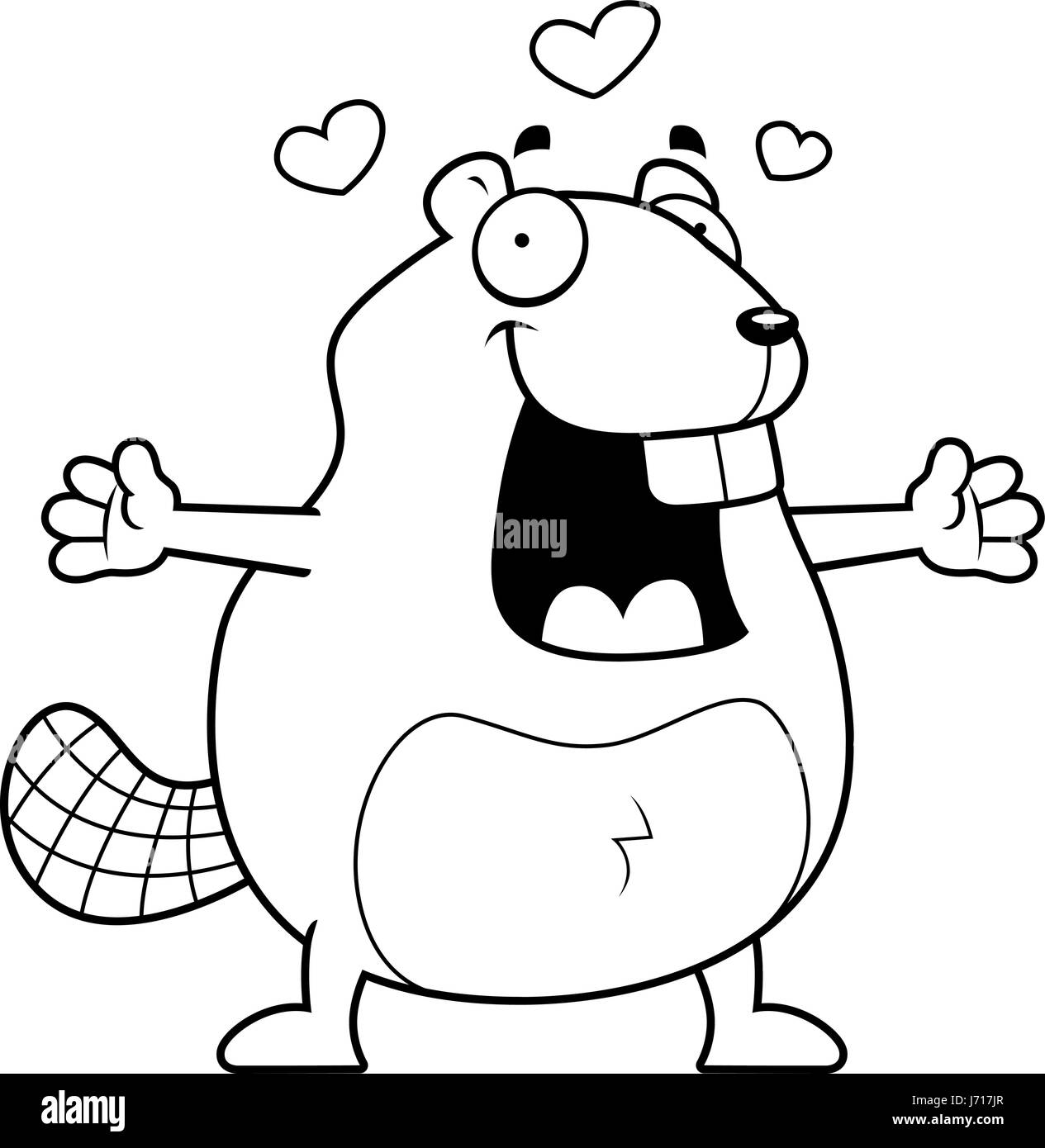 A happy cartoon beaver ready to give a hug Stock Vector Image & Art - Alamy
