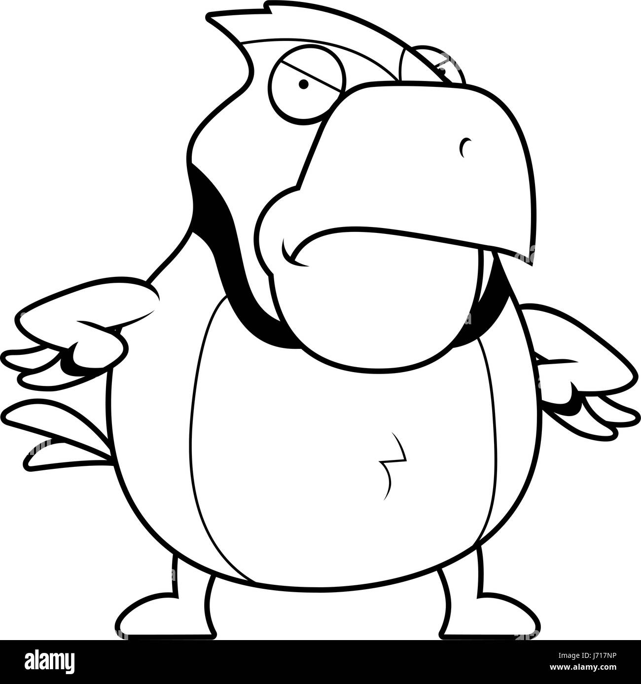 A Cartoon Blue Jay With An Angry Expression Stock Vector Image And Art Alamy