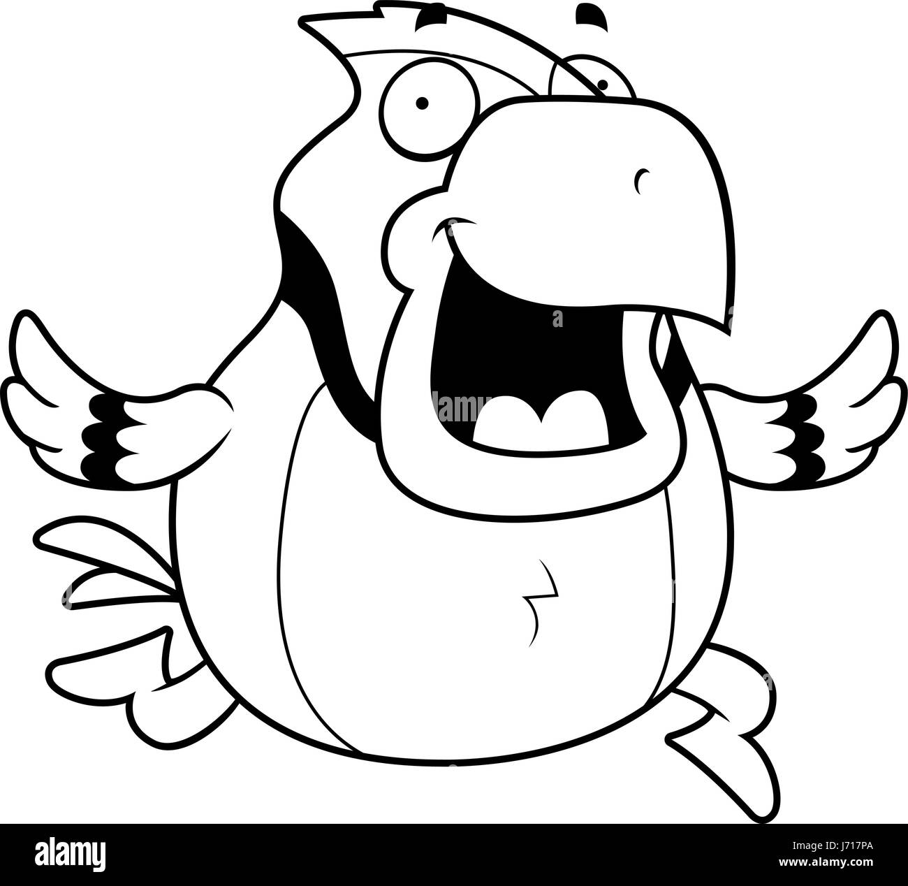 A happy cartoon blue jay running and smiling Stock Vector Image & Art ...