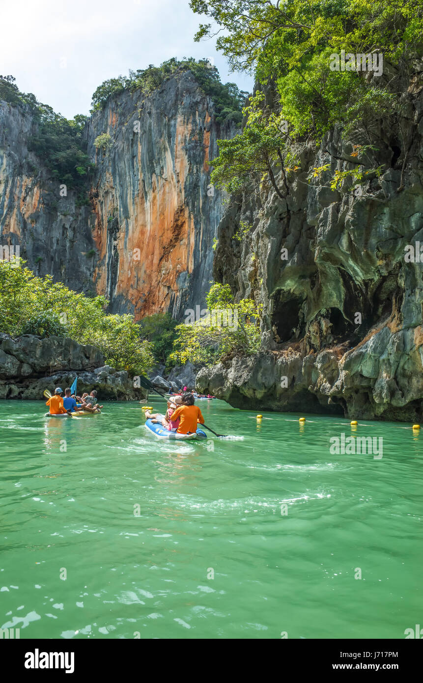 Hiking kayaking the caves of Phang nga Bay, Phuket Stock Photo - Alamy