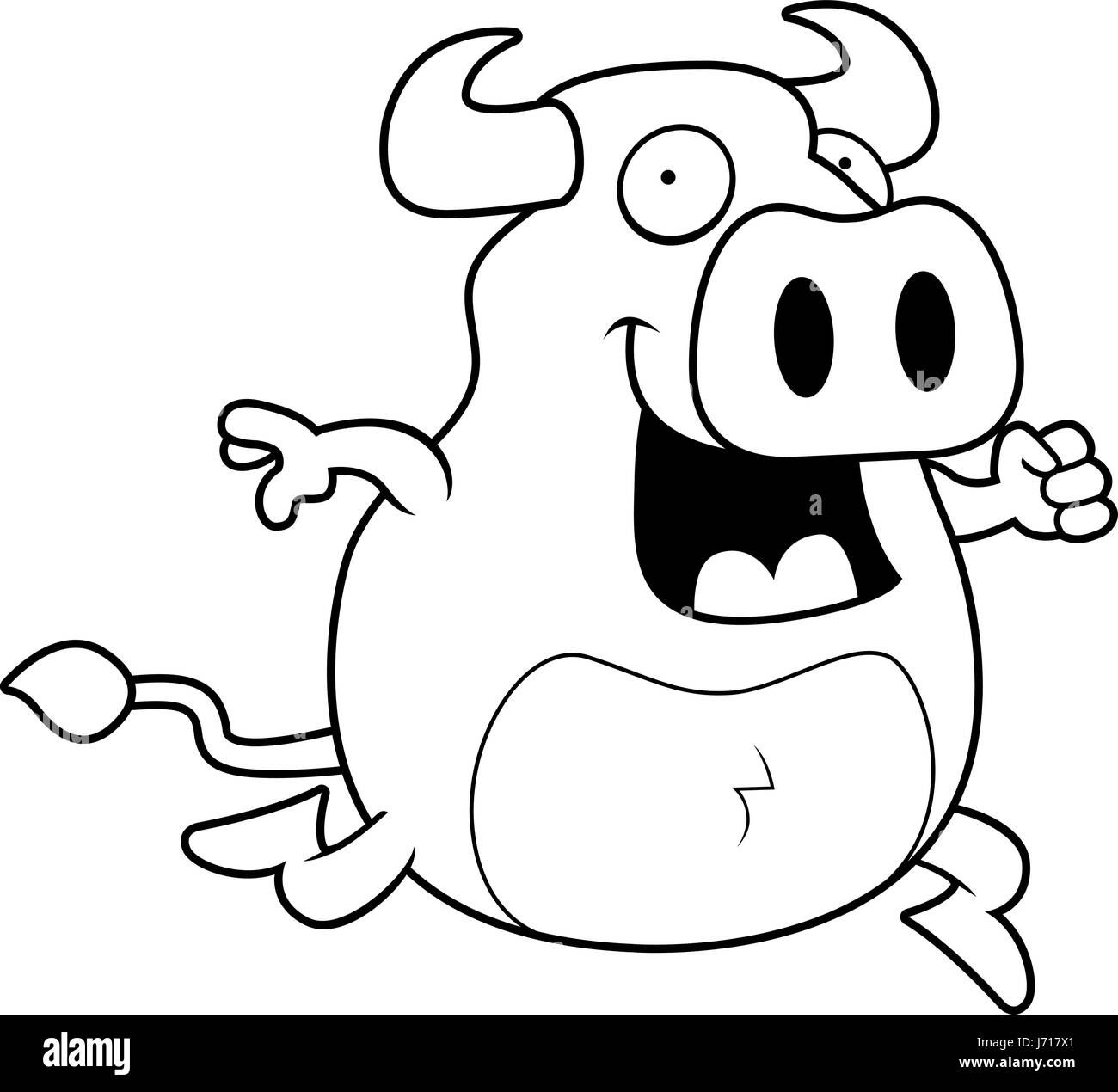 A happy cartoon bull running and smiling Stock Vector Image & Art - Alamy