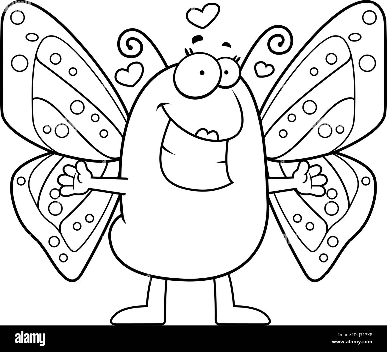 A cartoon illustration of a butterfly ready to give a hug Stock Vector ...