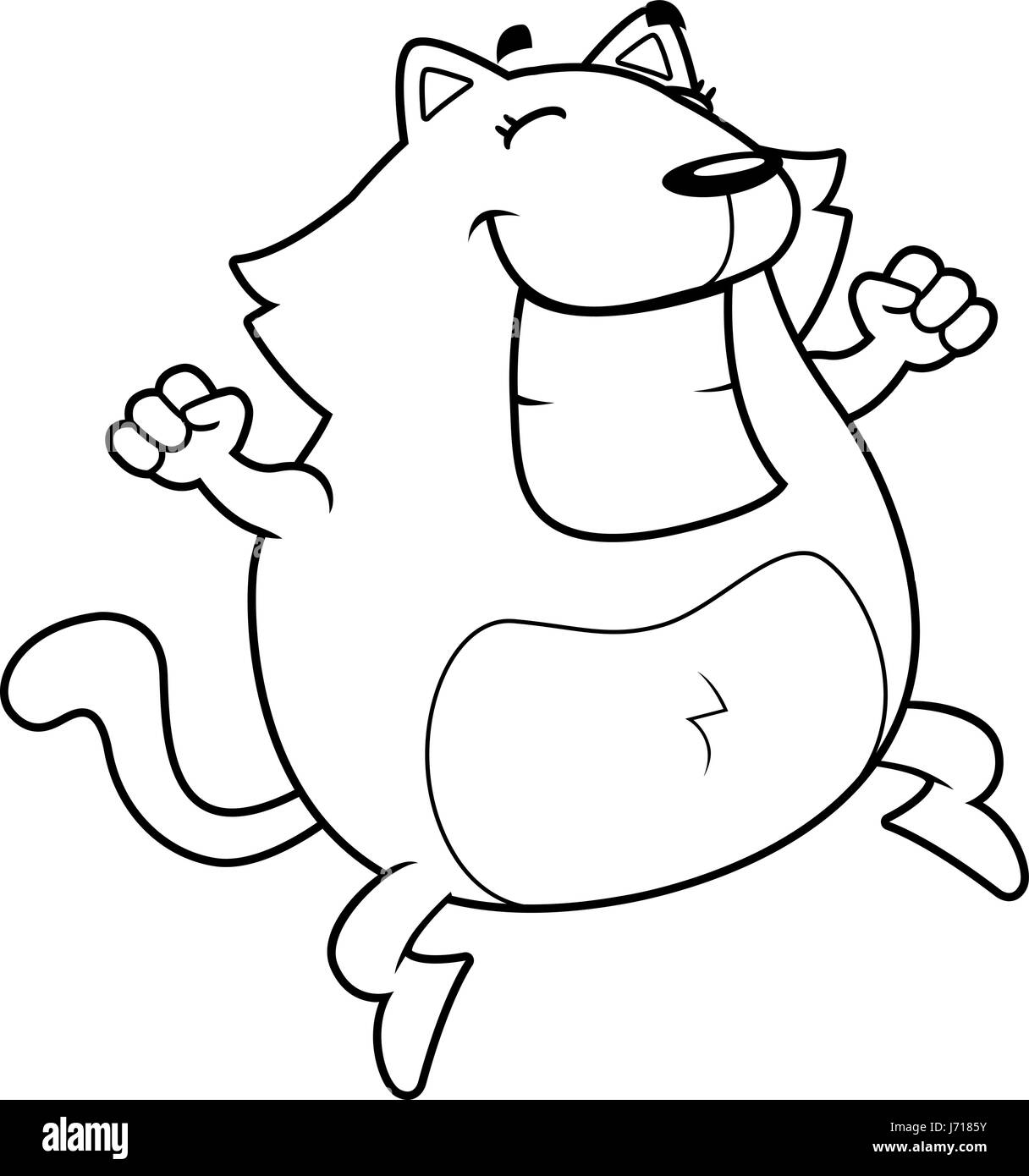 A happy cartoon cat jumping and smiling Stock Vector Image & Art - Alamy