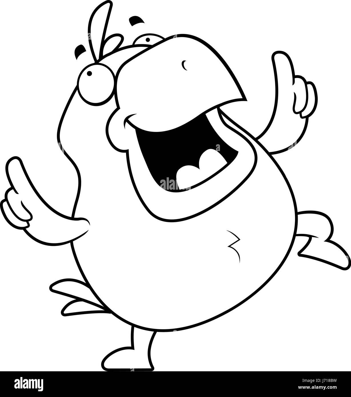 A happy cartoon chicken dancing and smiling Stock Vector Image & Art ...