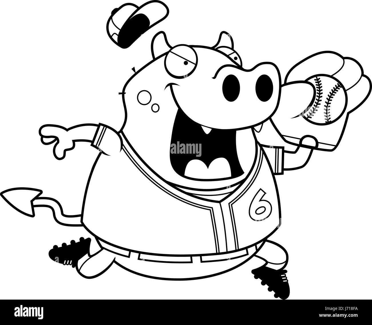 A cartoon illustration of a devil playing baseball Stock Vector Image ...