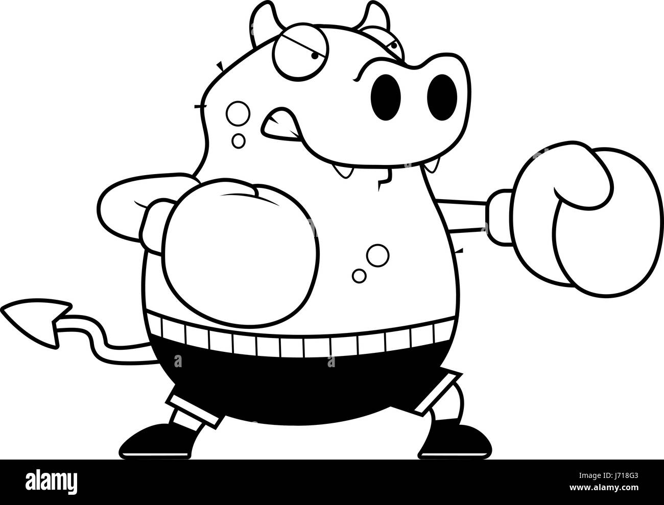 Boxing gloves cartoon Black and White Stock Photos & Images - Alamy