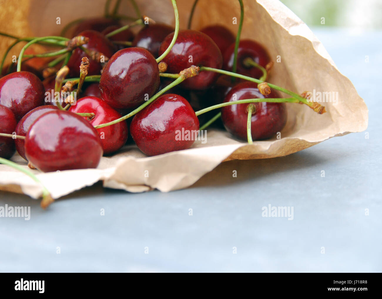 fruit cherry bag juicy red fresh sweetly market stall paper bag as red ...