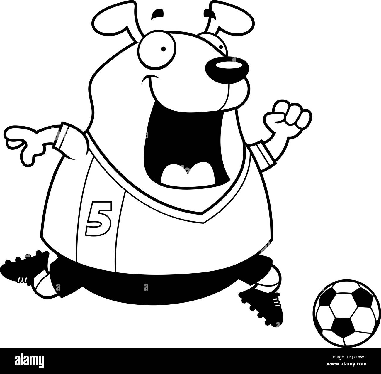 Cartoon dog playing football hi-res stock photography and images - Alamy