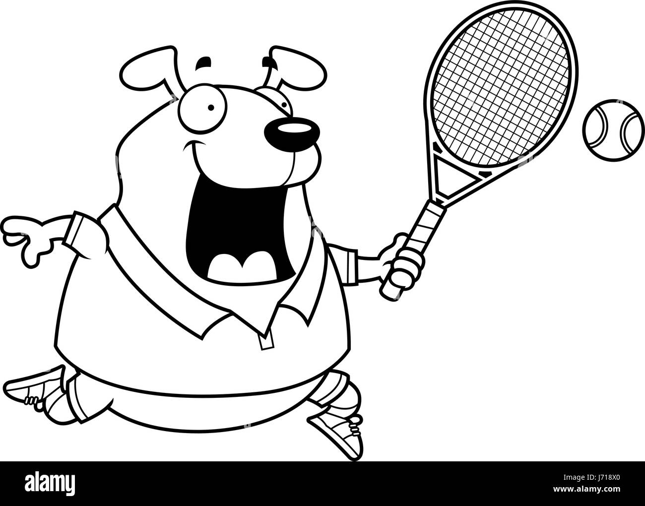 A cartoon illustration of a dog playing tennis Stock Vector Image & Art ...