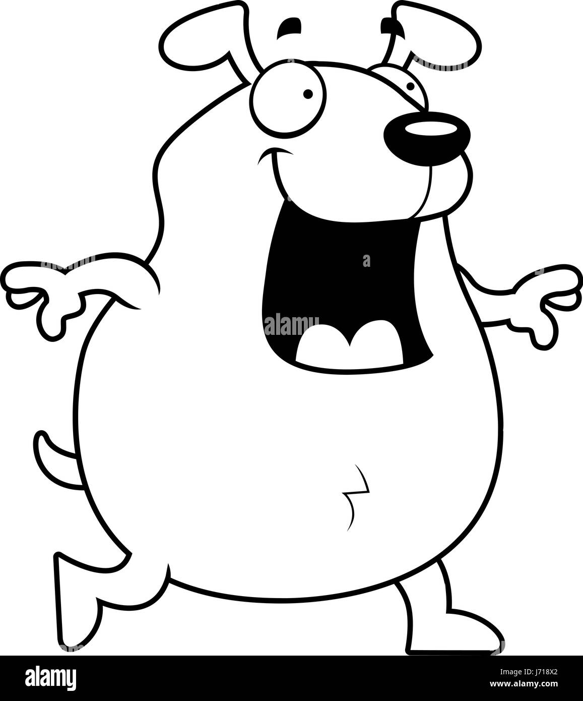 A happy cartoon dog walking and smiling Stock Vector Image & Art - Alamy