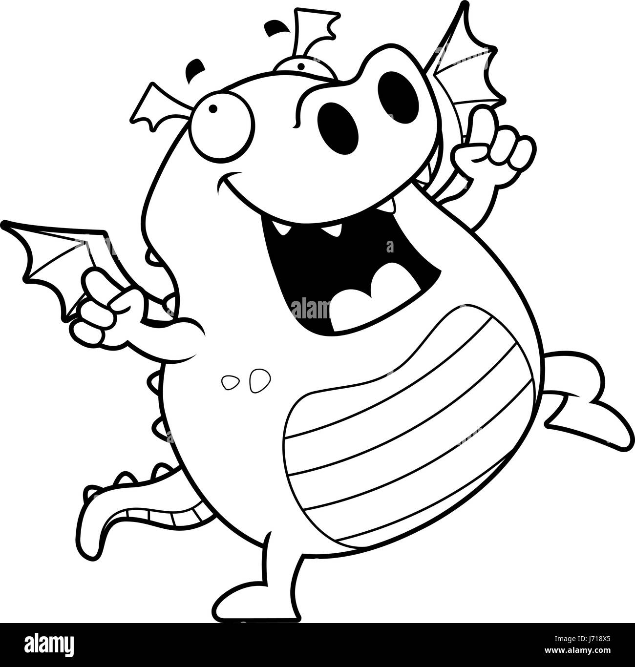 A happy cartoon dragon dancing and smiling Stock Vector Image & Art - Alamy