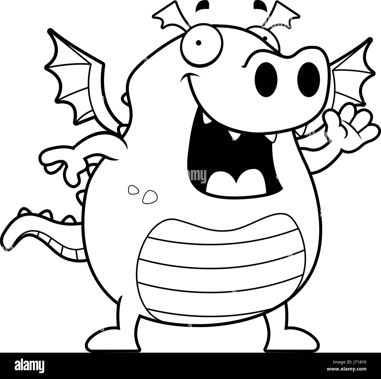 A happy cartoon dragon waving and smiling Stock Vector Image & Art - Alamy