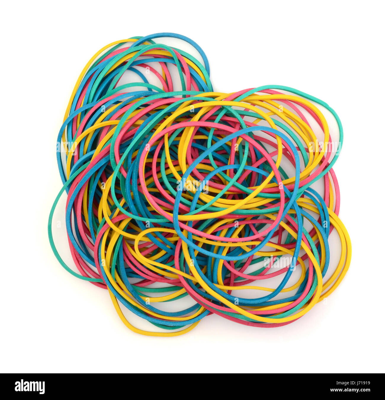 Multi-colored rubber for money isolated on white Stock Photo - Alamy