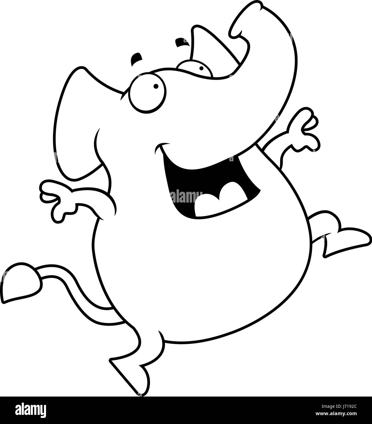 A happy cartoon elephant jumping and smiling Stock Vector Image & Art ...