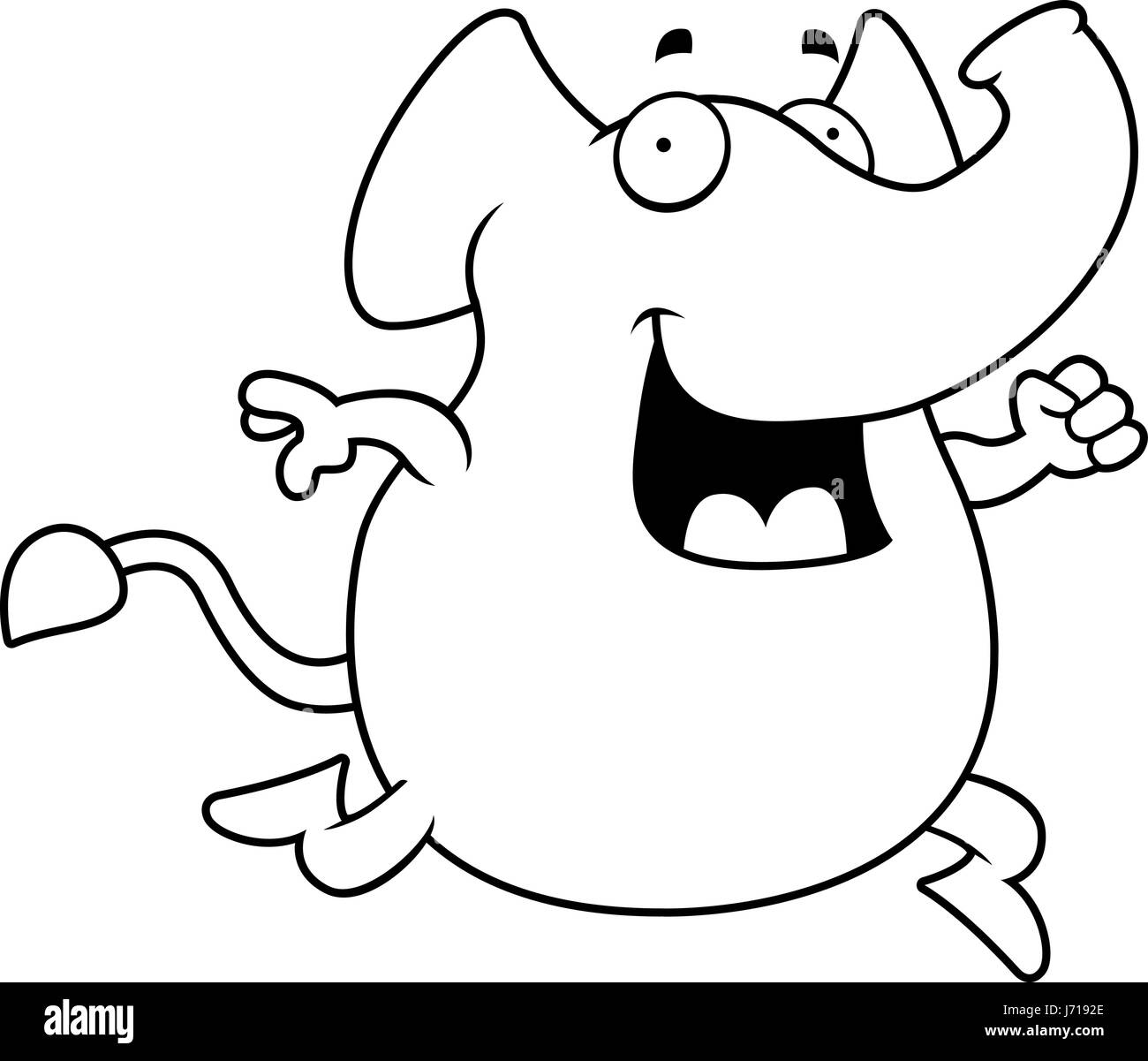 A happy cartoon elephant running and smiling Stock Vector Image & Art ...