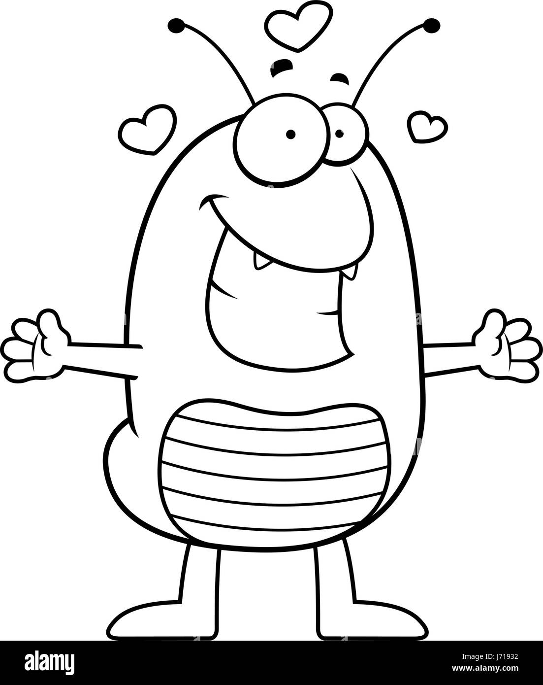 A cartoon illustration of a flea ready to give a hug Stock Vector Image ...