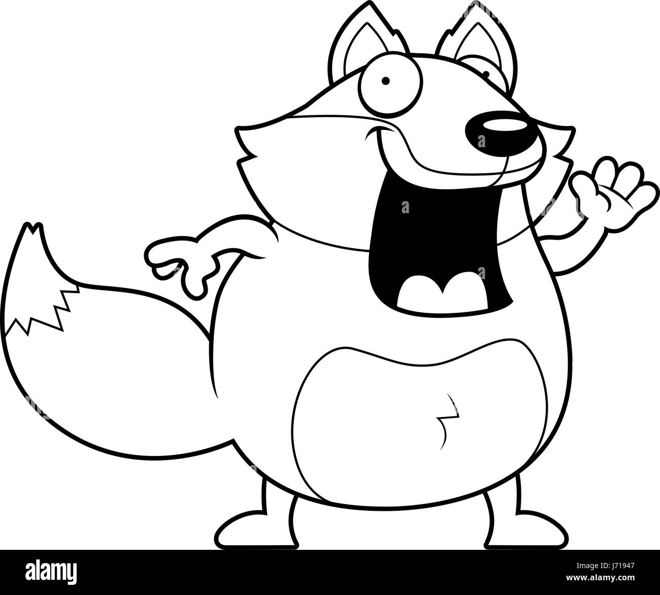 A happy cartoon fox waving and smiling Stock Vector Image & Art - Alamy