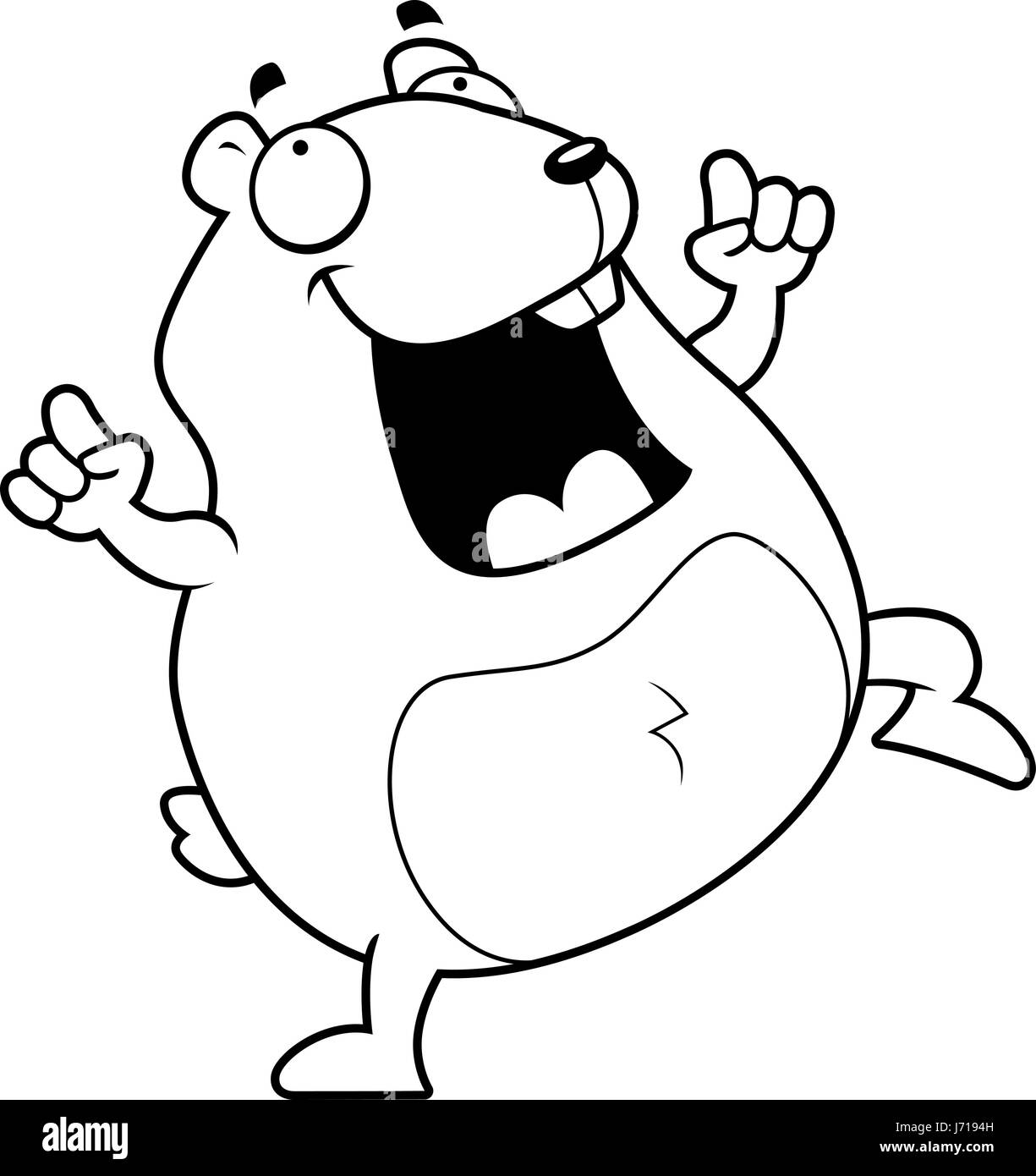A happy cartoon hamster dancing and smiling Stock Vector Image & Art ...