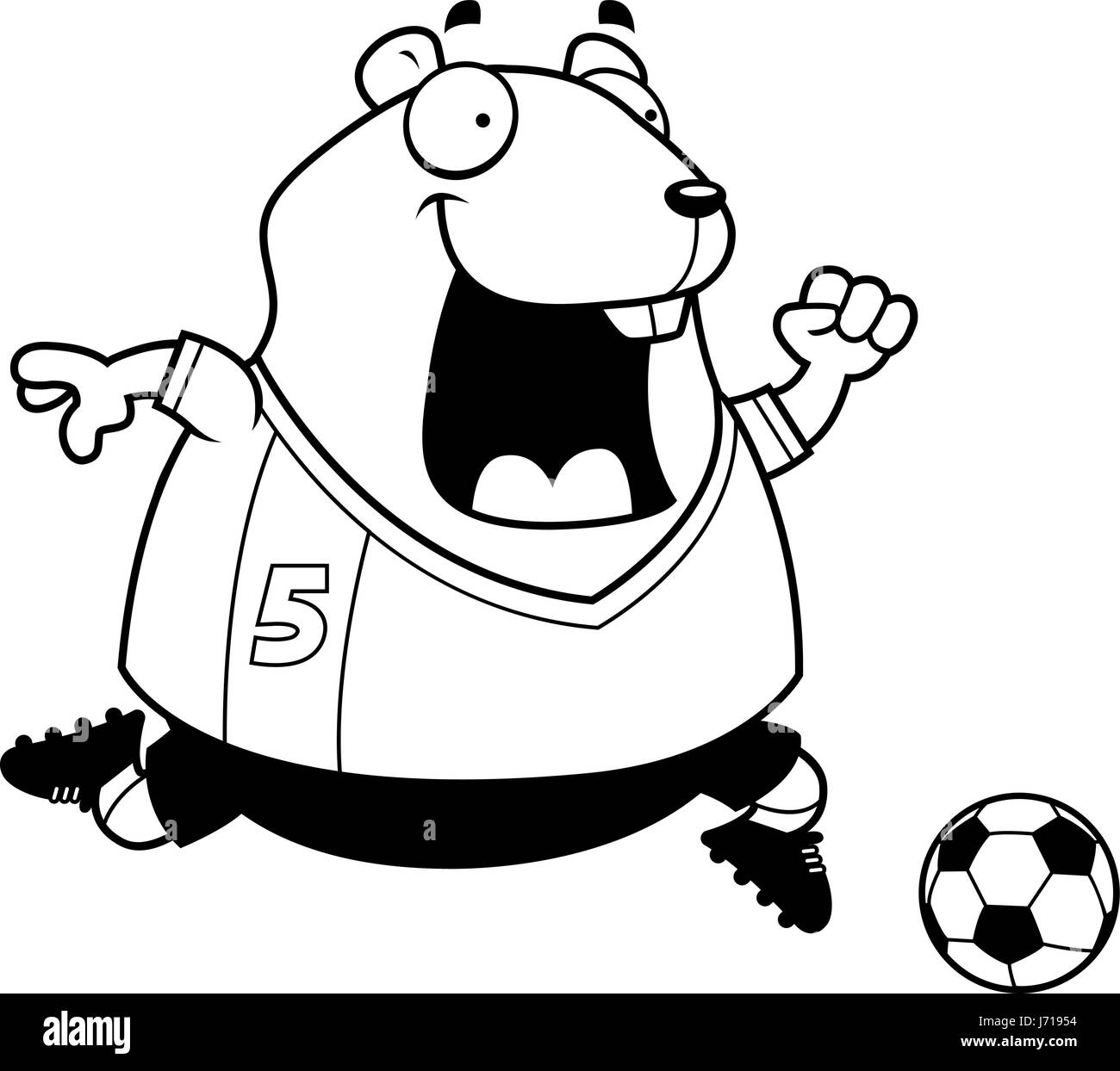 A cartoon illustration of a hamster playing soccer Stock Vector Image ...
