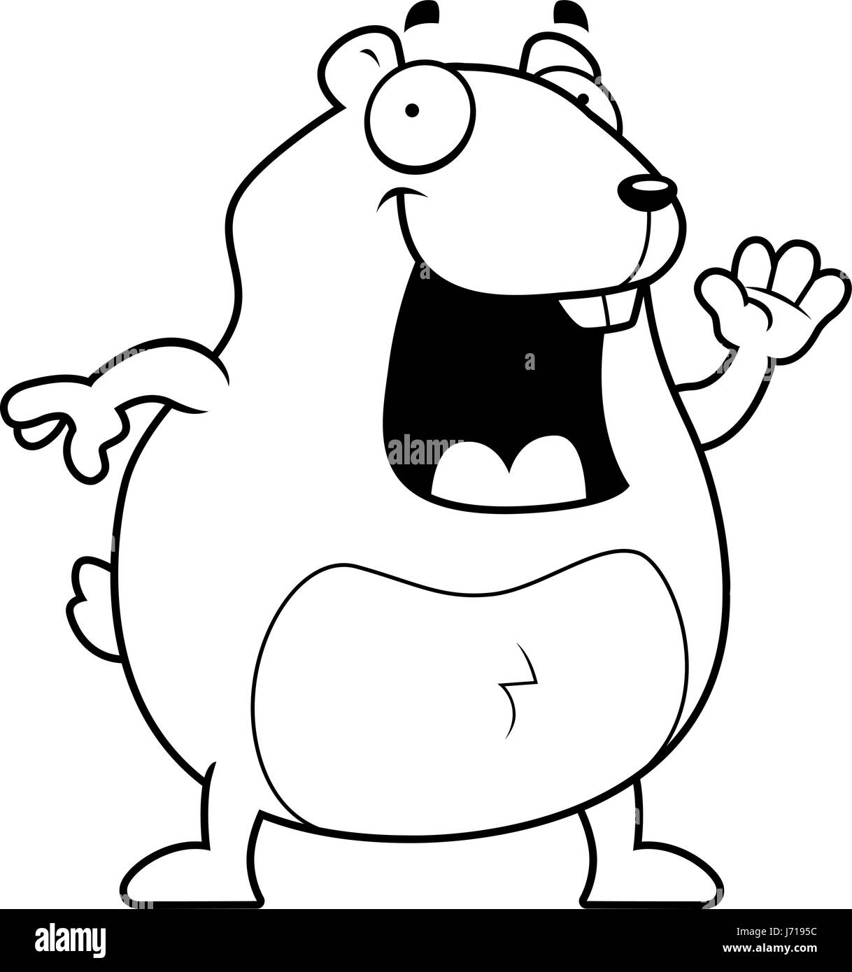 A happy cartoon hamster waving and smiling Stock Vector Image & Art - Alamy