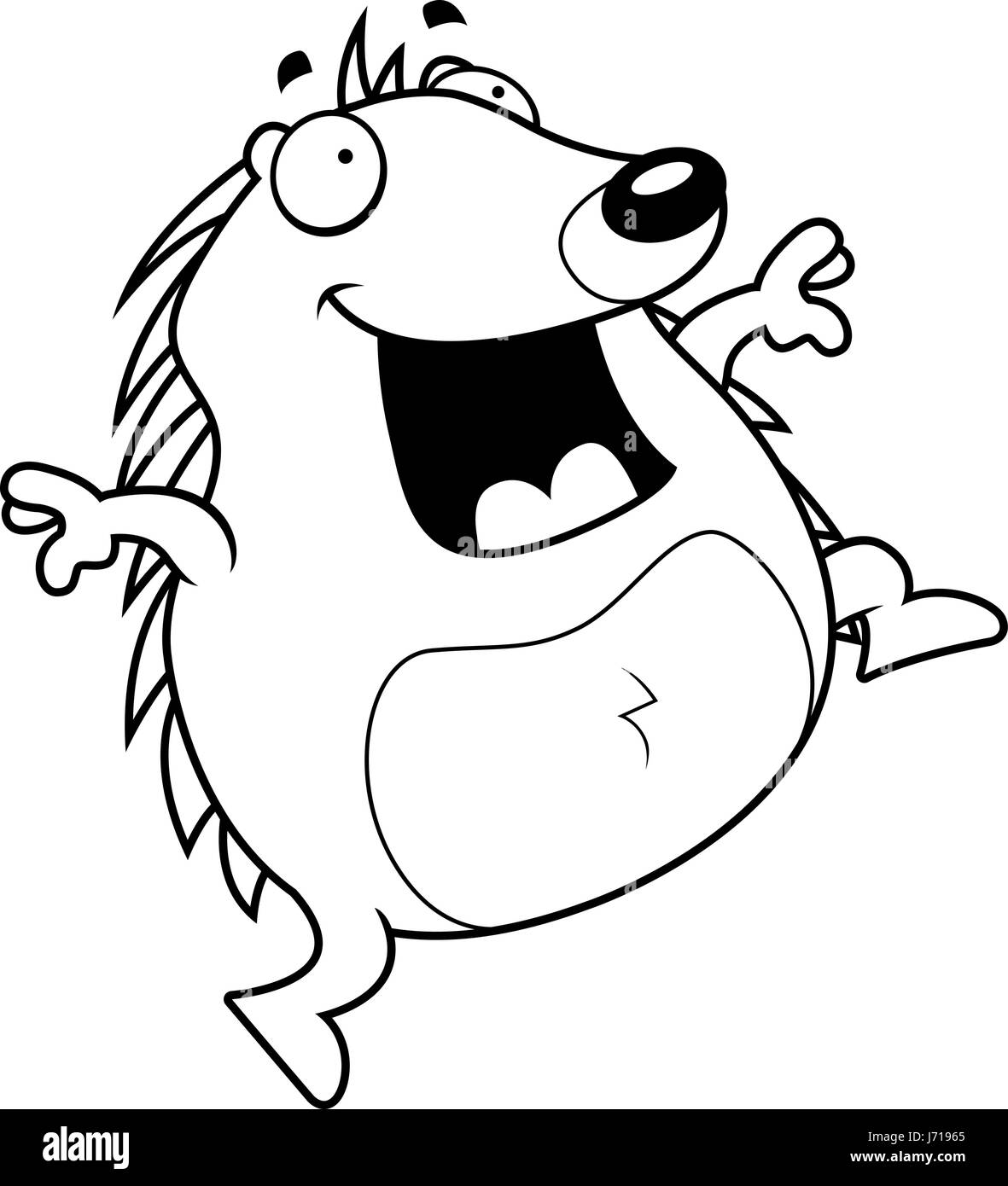 A happy cartoon hedgehog jumping and smiling Stock Vector Image & Art ...