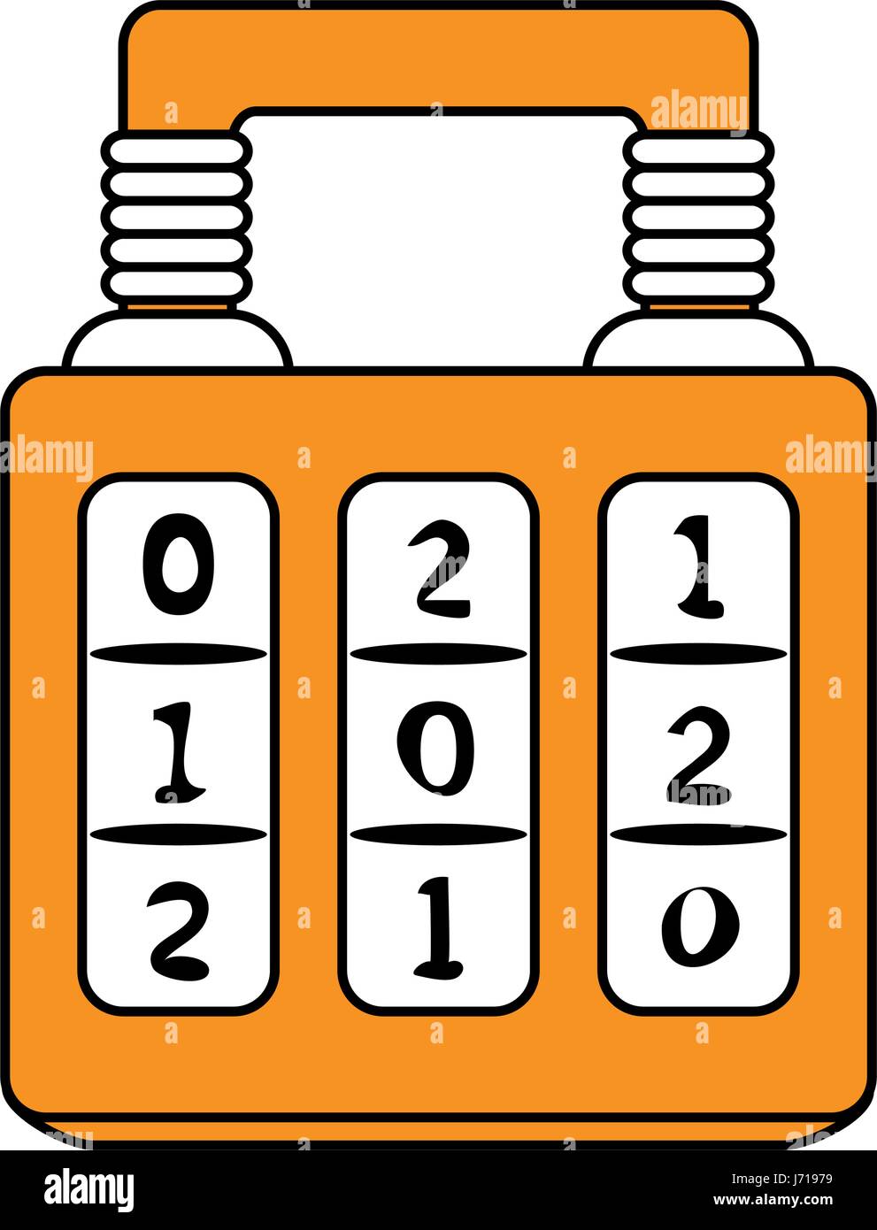 Cartoon illustration combination padlock security hi-res stock ...