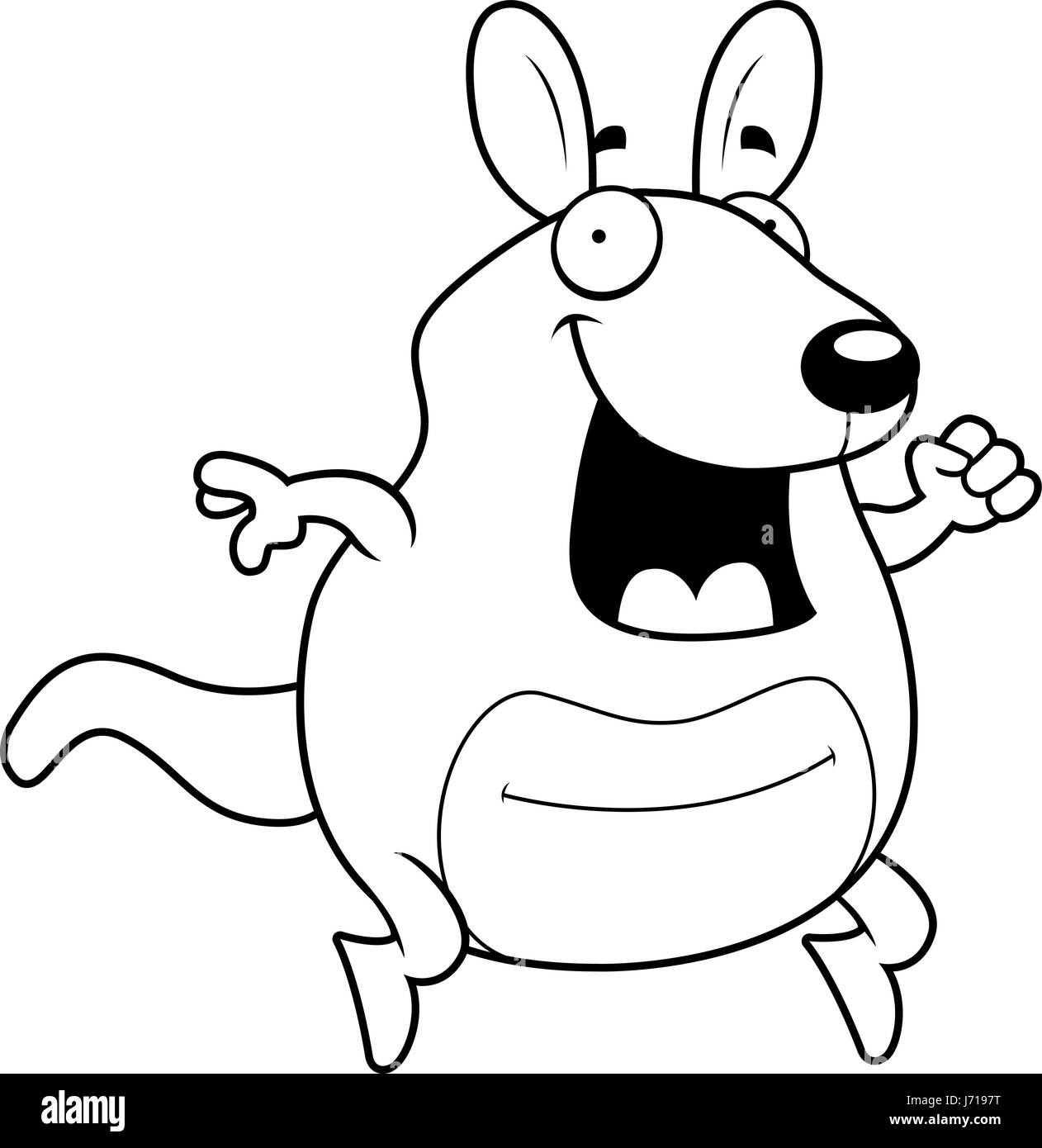 A happy cartoon wallaby hopping and smiling Stock Vector Image & Art ...