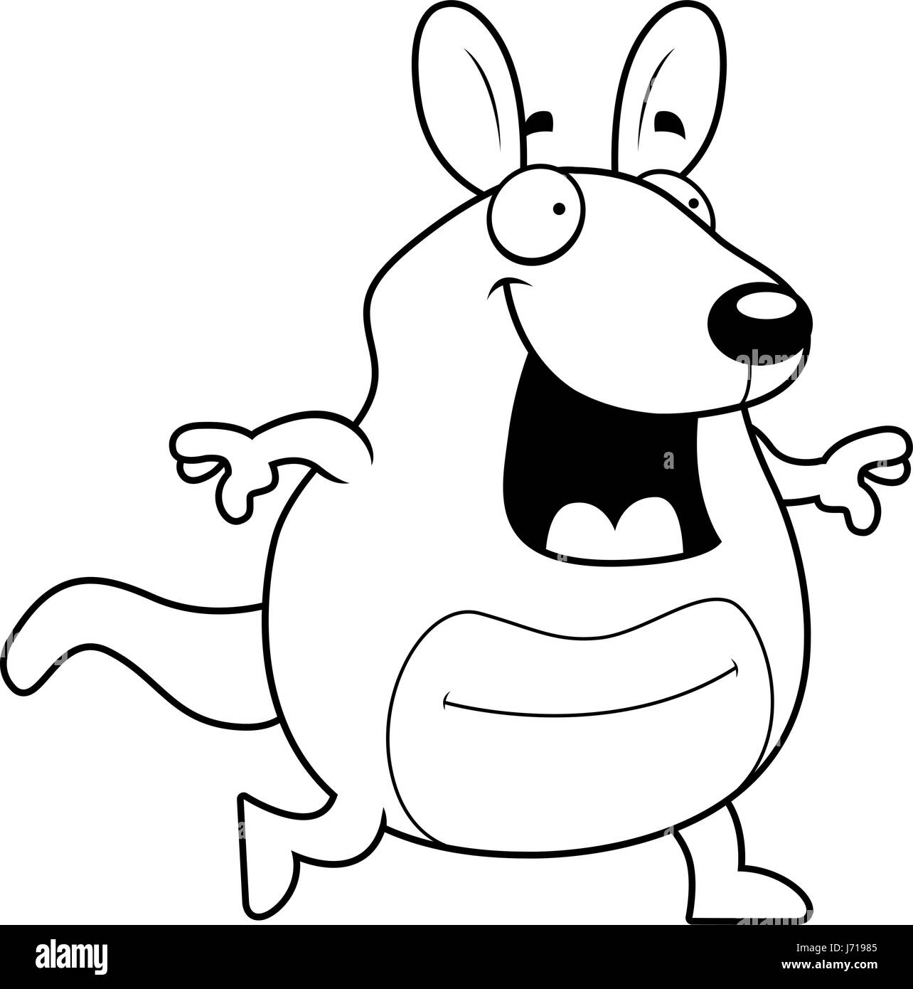 A happy cartoon wallaby walking and smiling Stock Vector Image & Art ...