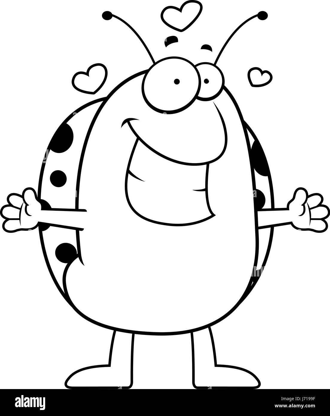 A cartoon illustration of a ladybug ready to give a hug Stock Vector ...