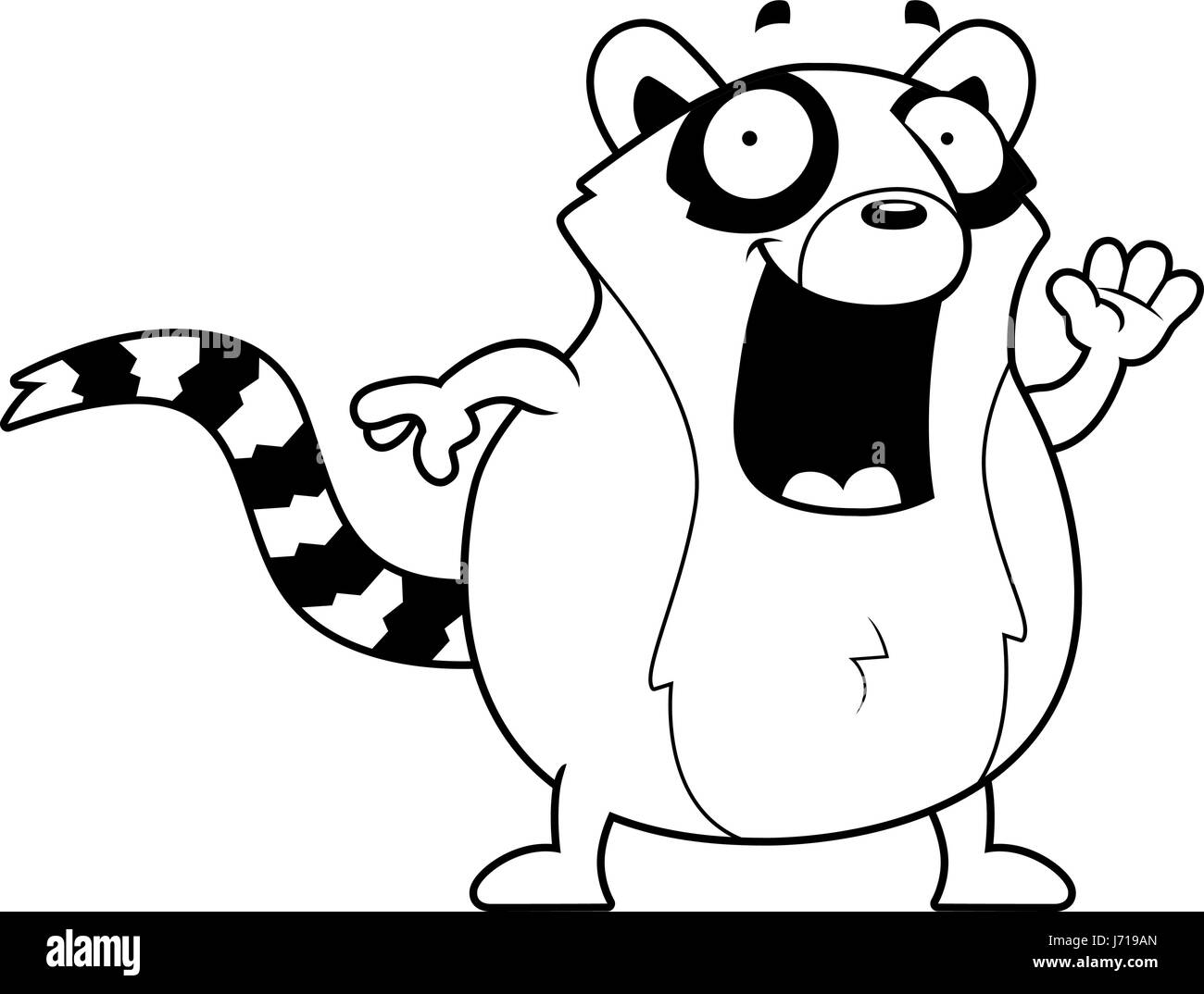 A happy cartoon lemur waving and smiling Stock Vector Image & Art - Alamy