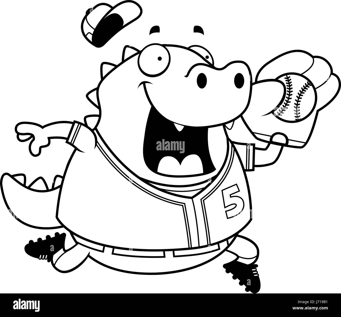 A cartoon illustration of a lizard playing baseball Stock Vector Image ...