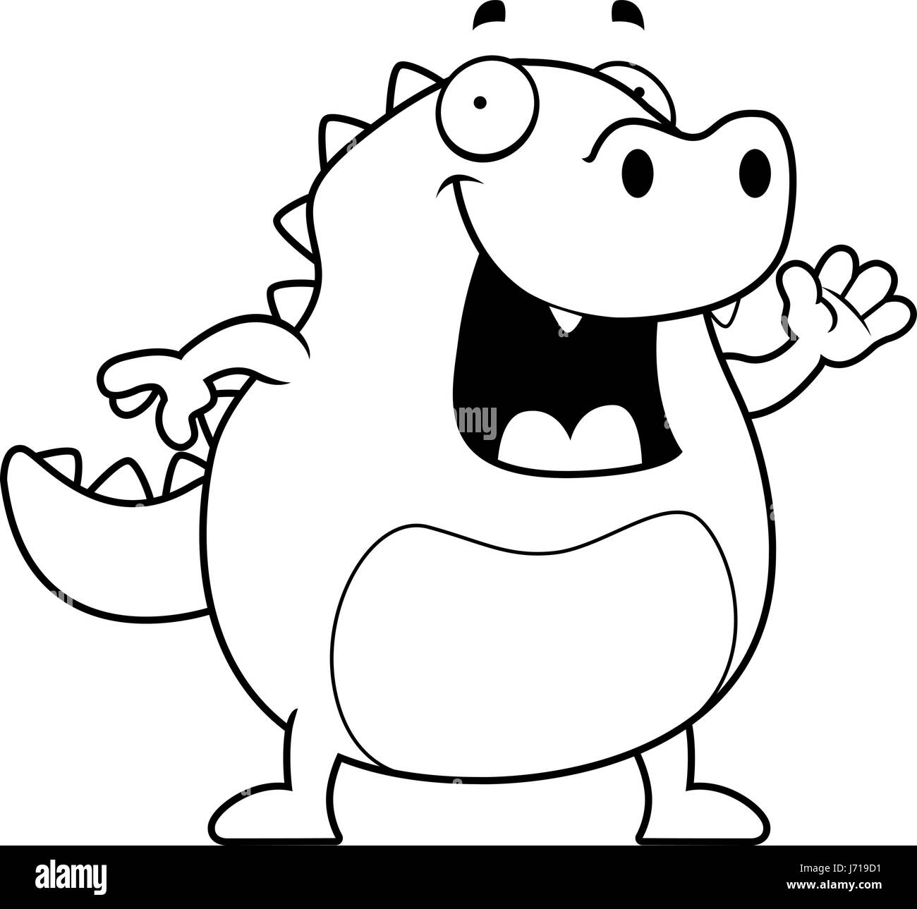 A happy cartoon lizard waving and smiling Stock Vector Image & Art - Alamy