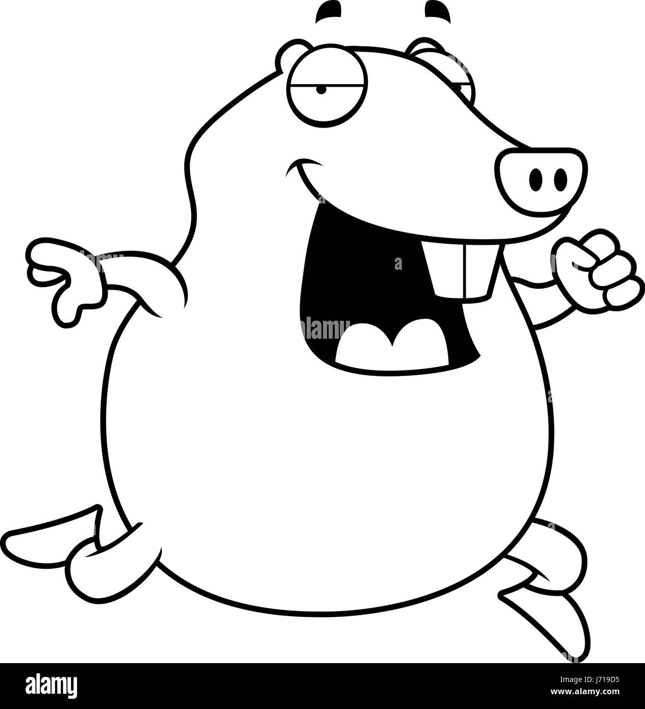 A happy cartoon mole running and smiling Stock Vector Image & Art - Alamy