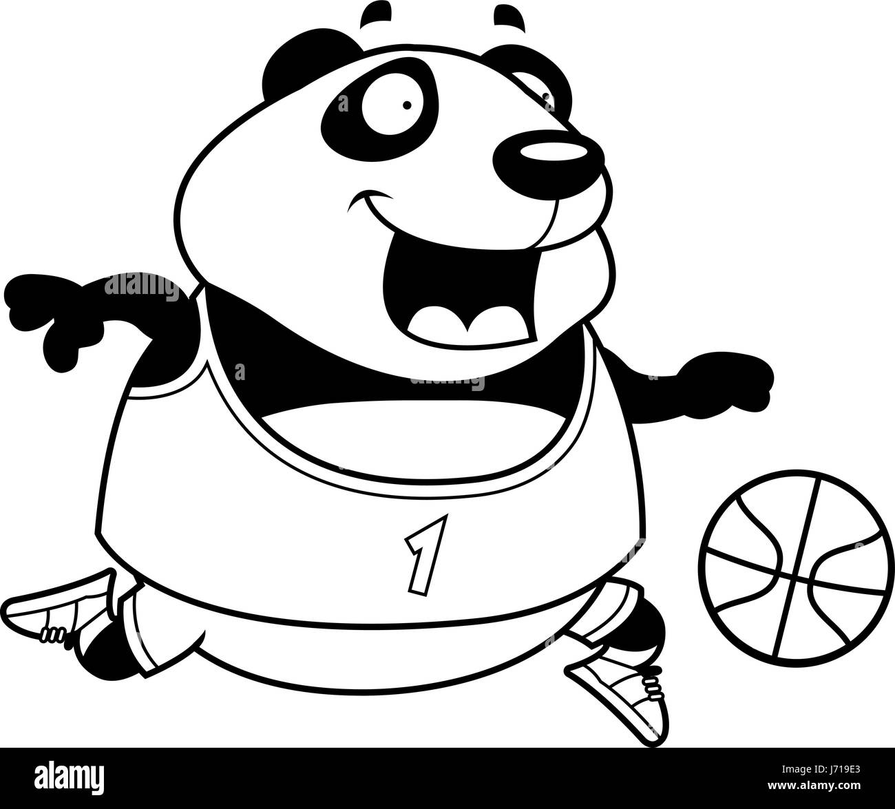 A cartoon illustration of a panda playing basketball Stock Vector Image ...