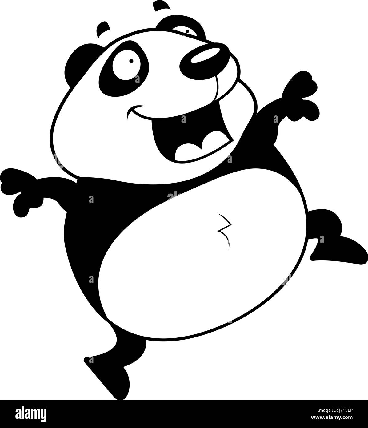 A happy cartoon panda jumping and smiling Stock Vector Image & Art - Alamy