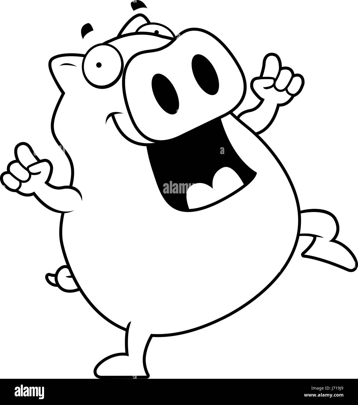 Happy cartoon pig dancing smiling hi-res stock photography and images ...