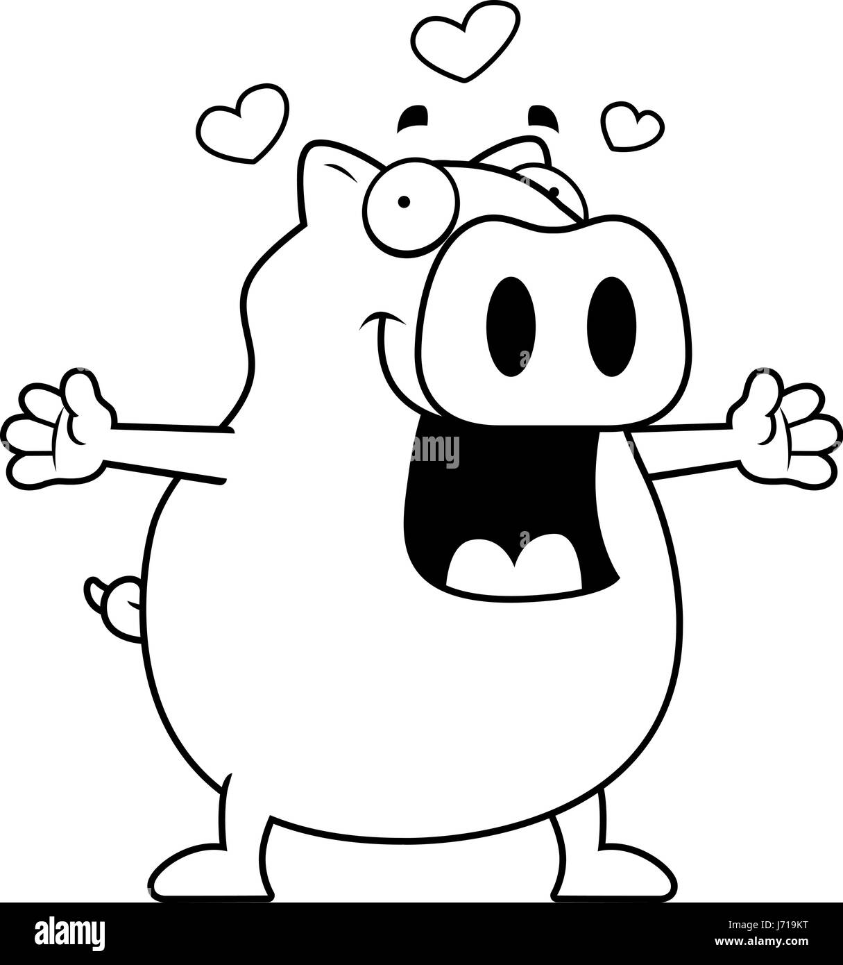 A happy cartoon pig ready to give a hug Stock Vector Image & Art - Alamy