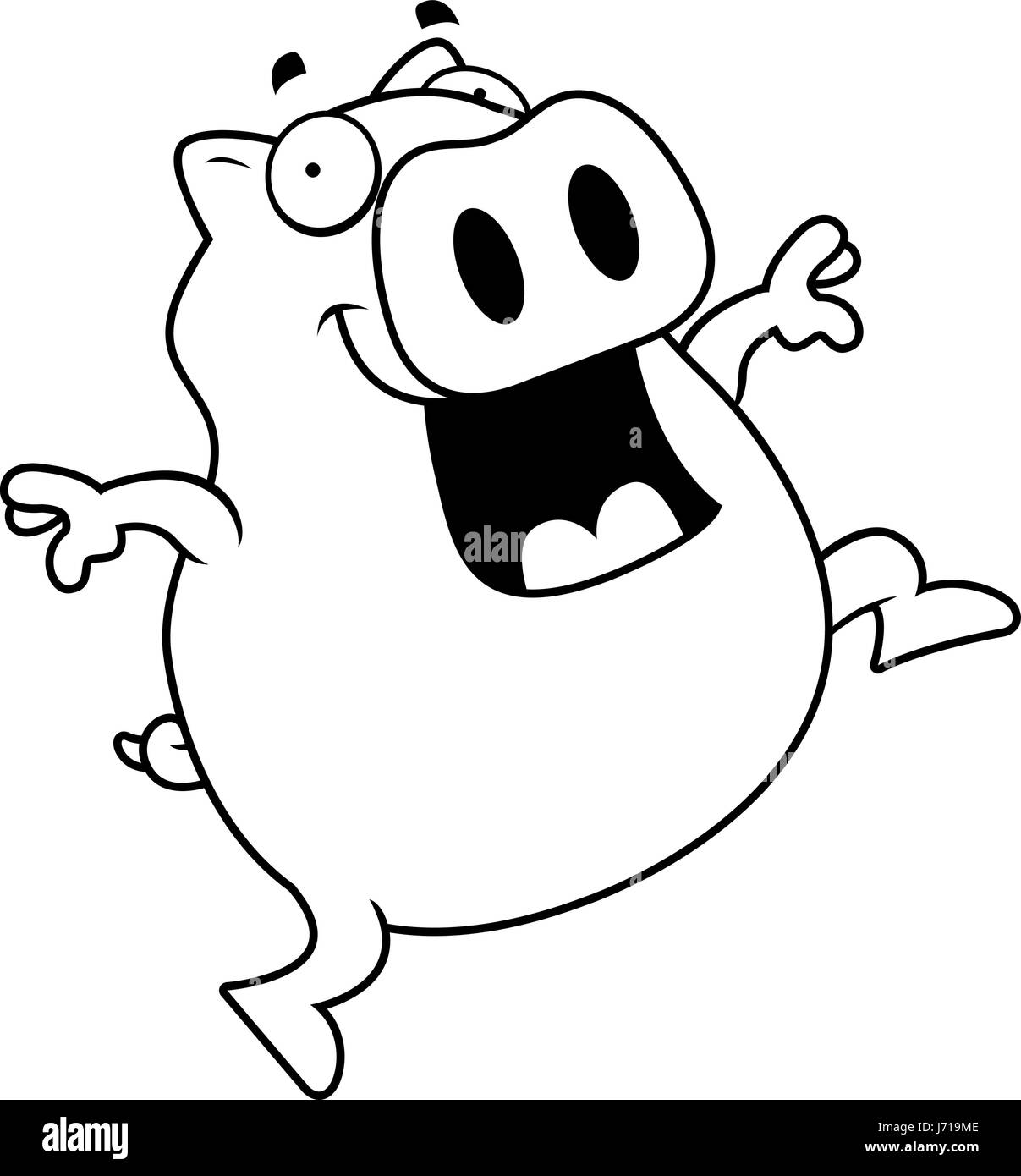 A happy cartoon pig jumping and smiling Stock Vector Image & Art - Alamy