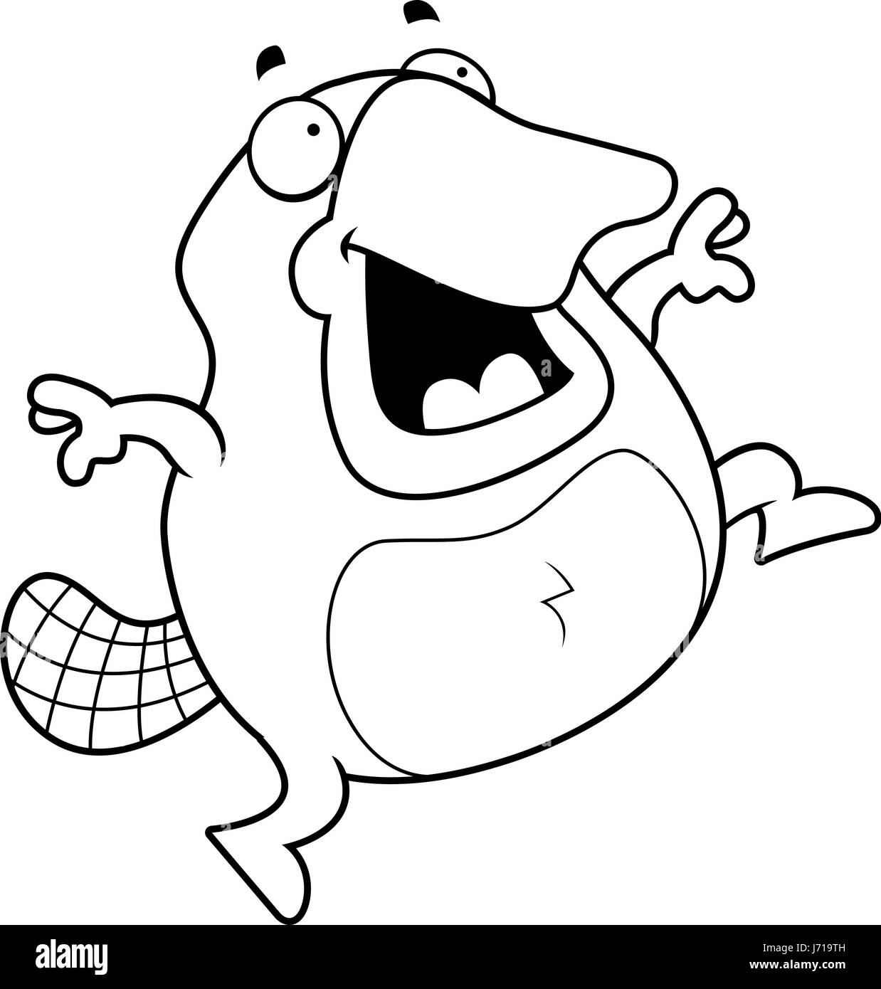 A happy cartoon platypus jumping and smiling Stock Vector Image & Art ...