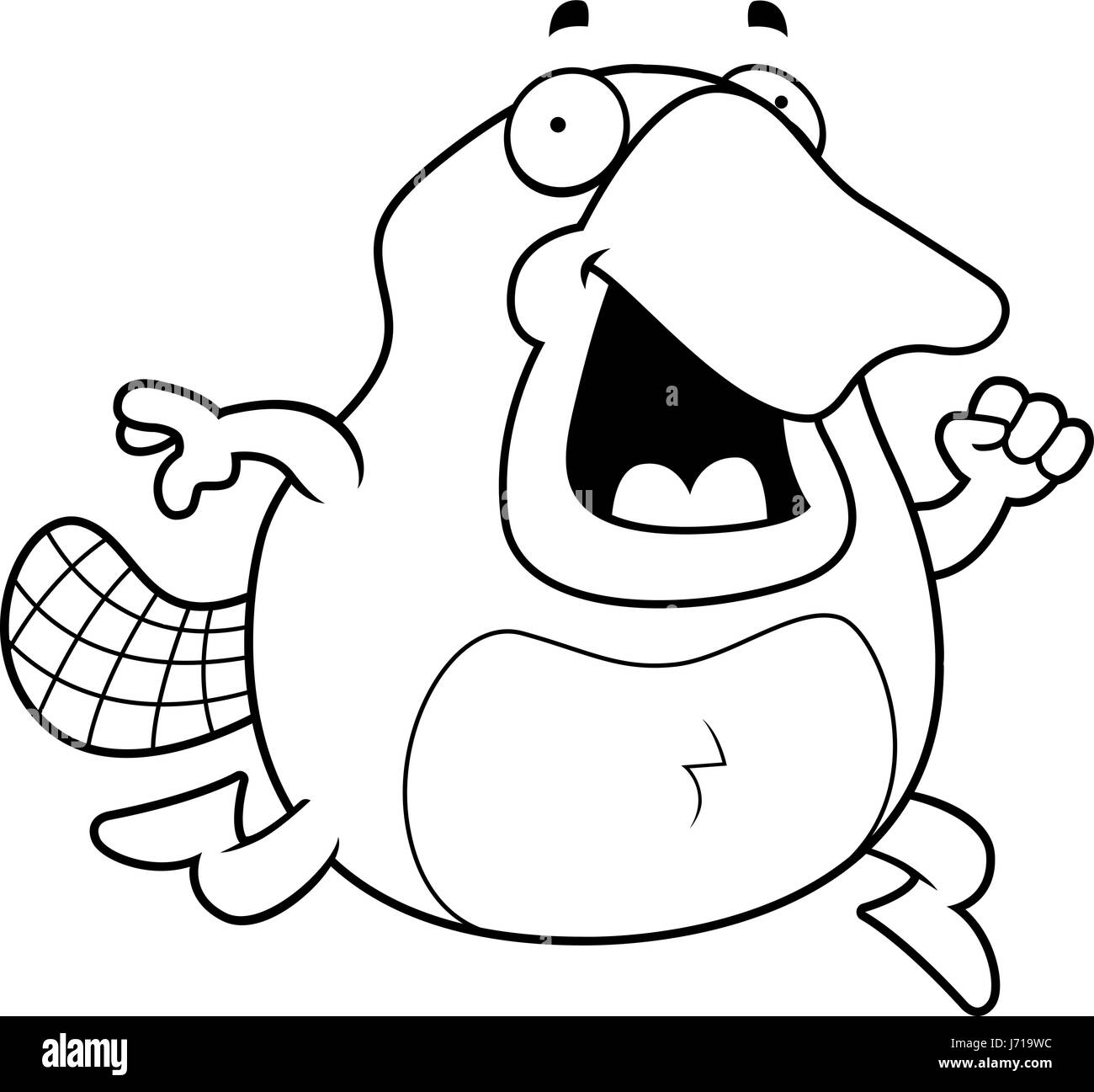 A happy cartoon platypus running and smiling Stock Vector Image & Art ...