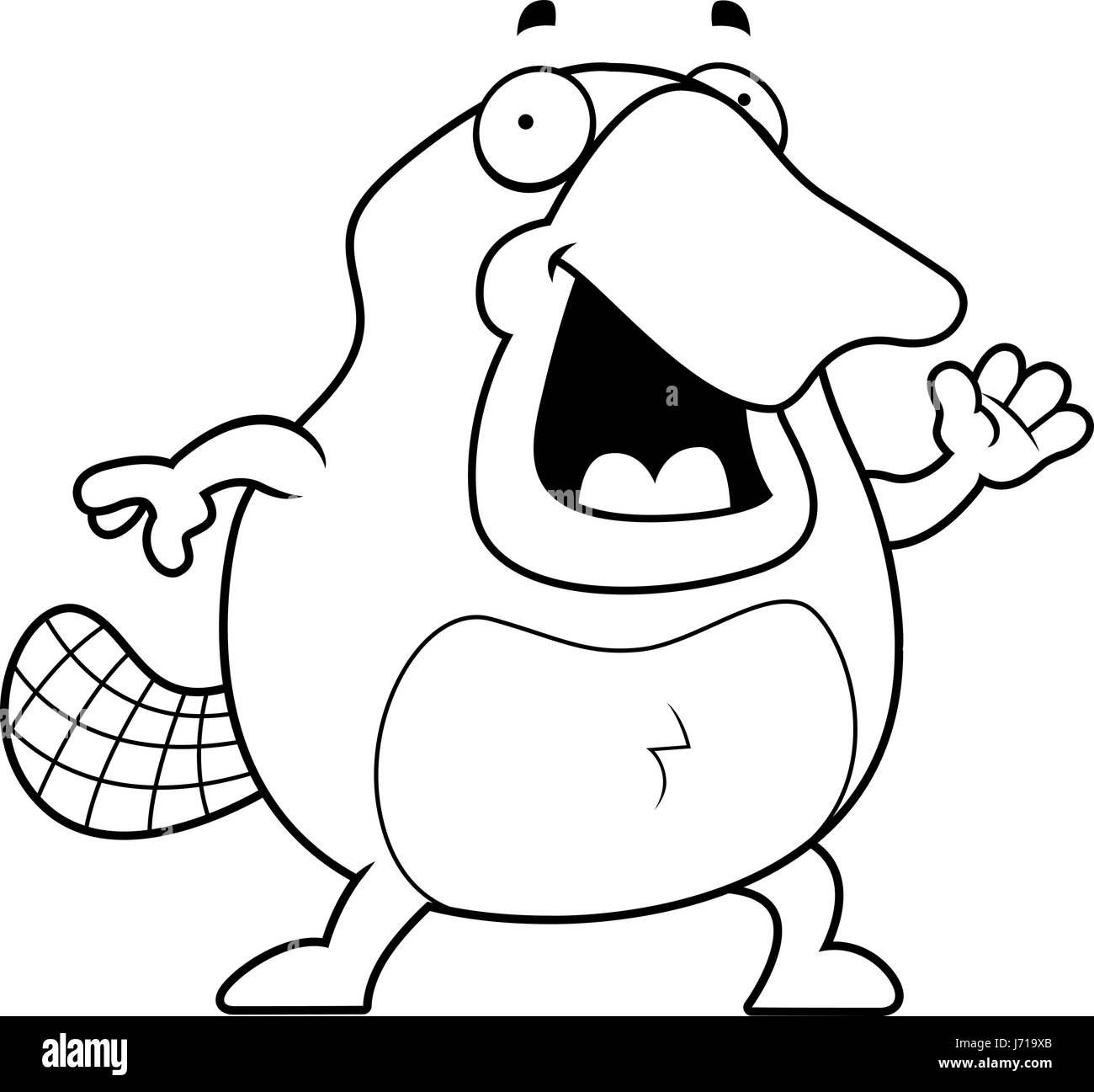 A happy cartoon platypus waving and smiling Stock Vector Image & Art ...