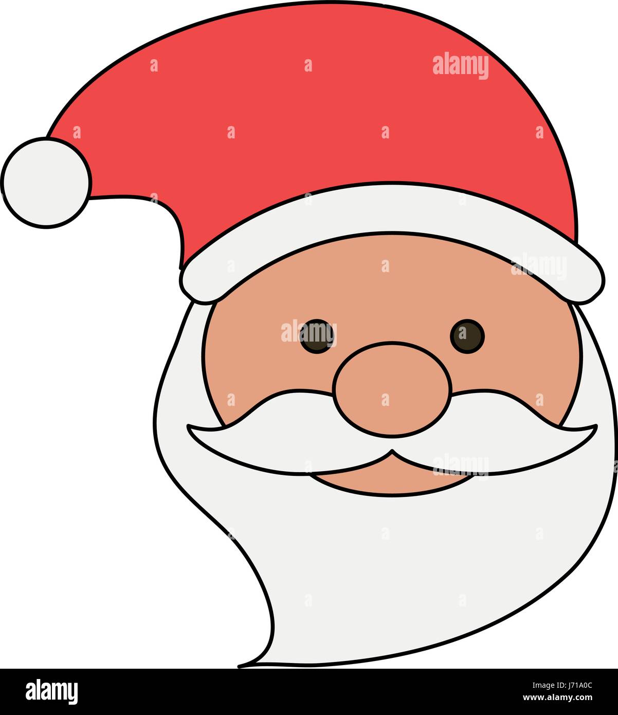 white background with front face santa claus with christmas hat Stock ...