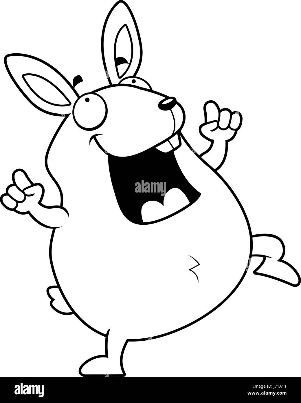 A happy cartoon rabbit dancing and smiling Stock Vector Image & Art - Alamy