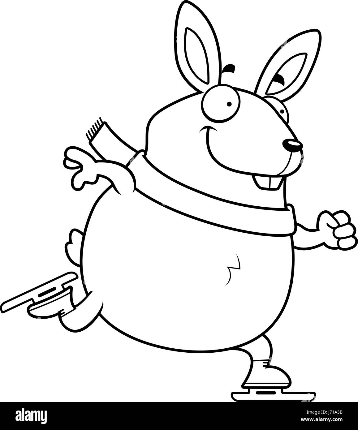 A cartoon illustration of a rabbit ice skating Stock Vector Image & Art ...