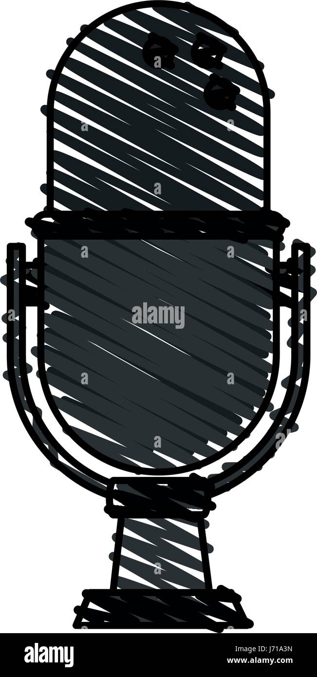 colorful crayon silhouette of desk microphone with adjustable angle ...