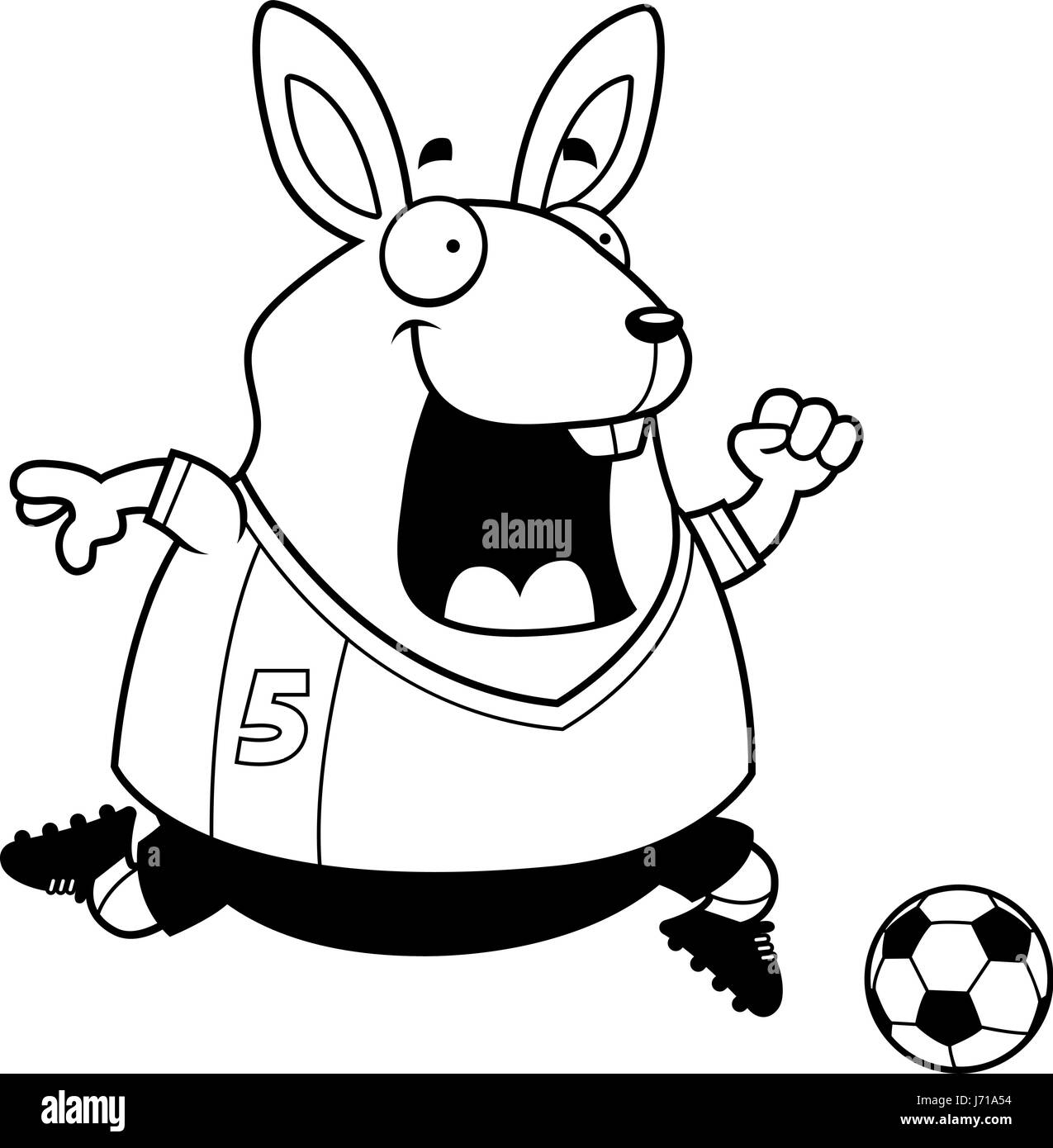 A cartoon illustration of a rabbit playing soccer Stock Vector Image ...