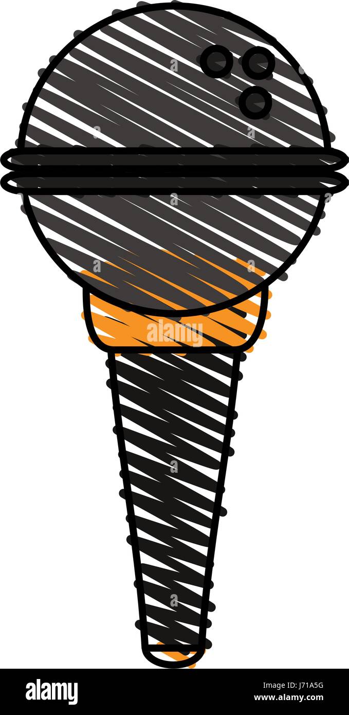 colorful crayon silhouette of wireless hand microphone Stock Vector ...